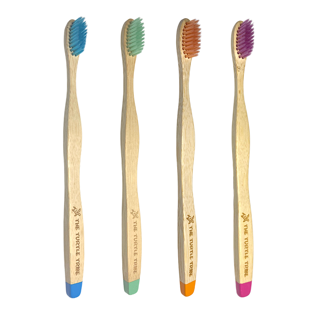 The Turtle Tribe® Premium Bamboo Toothbrush 4 x 1-pack
